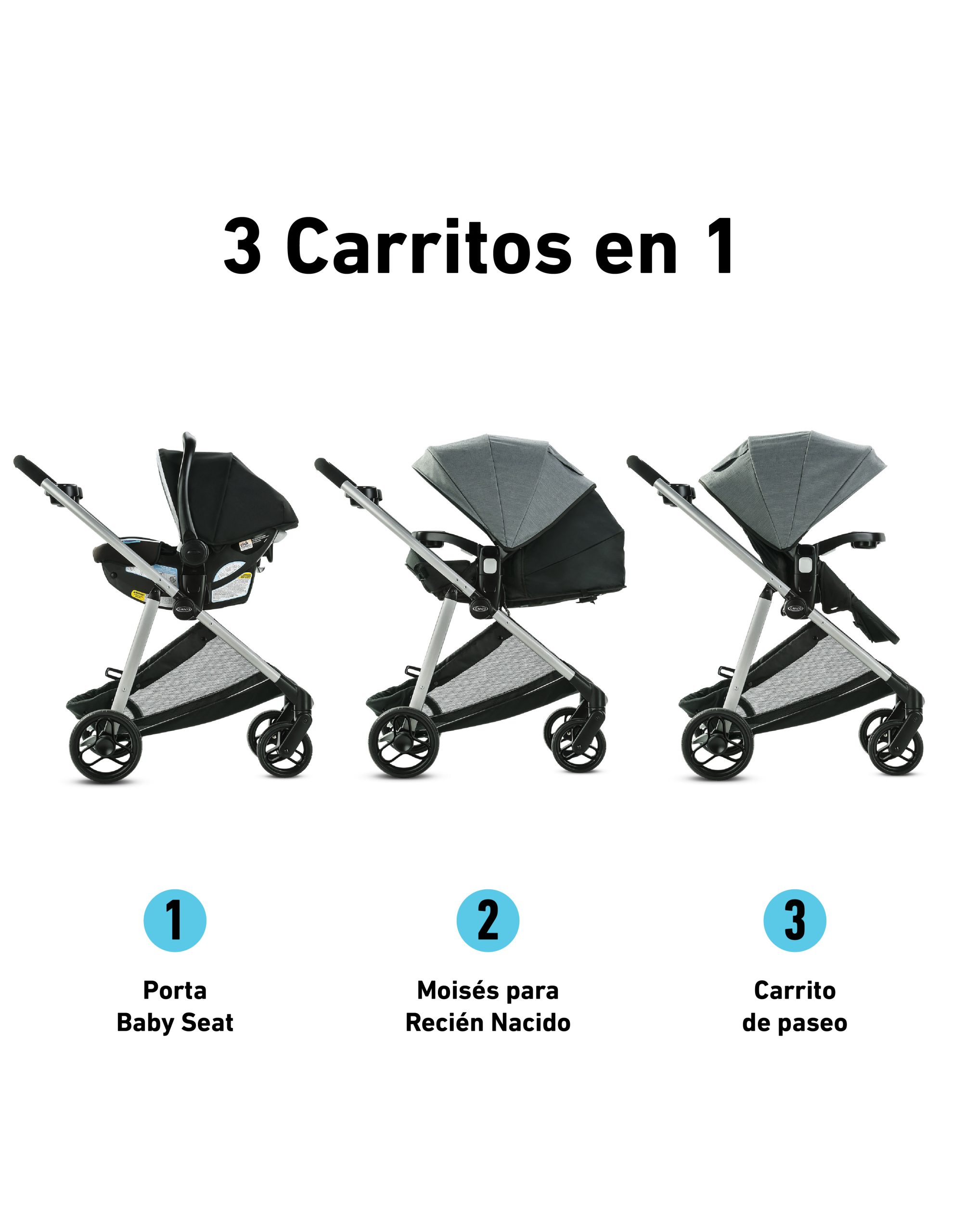 Carrito + Baby Seat Modes Element 3 en 1 Lanier Graco Py